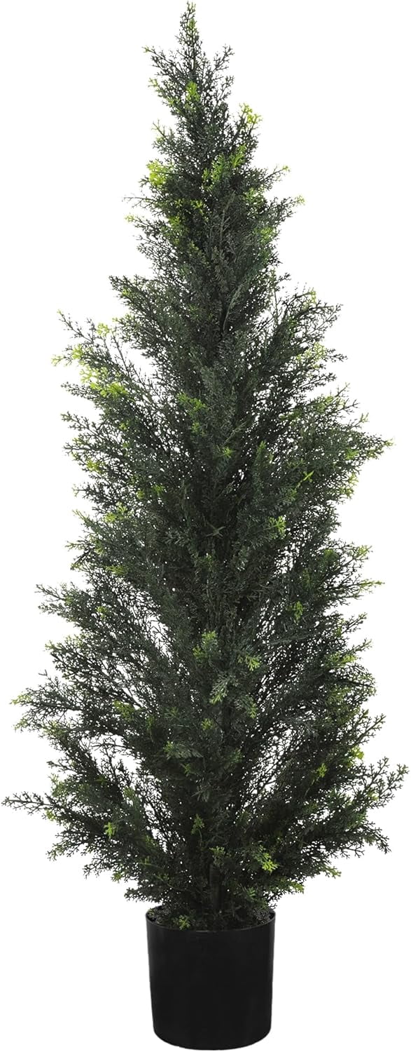 Artificial Cedar Tree with Planter Fake 5ft Faux Tree Indoor for Home ...