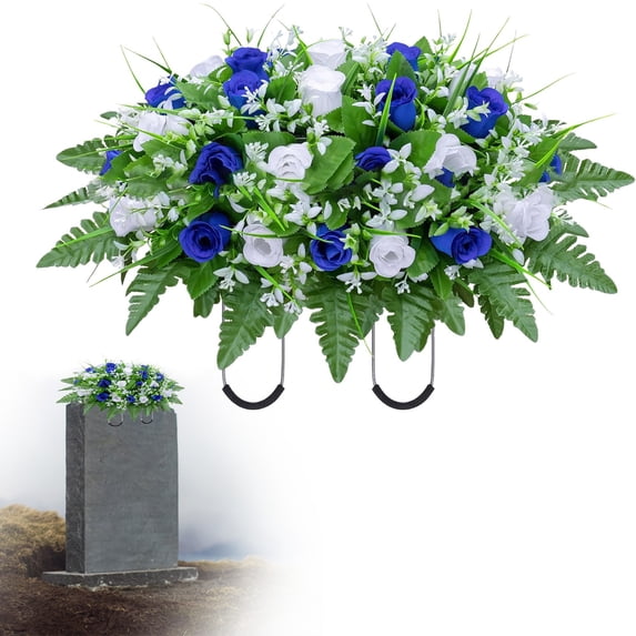 Artificial Cemetery Flower Saddle, Non Fading Cloth Floral Arrangement ...