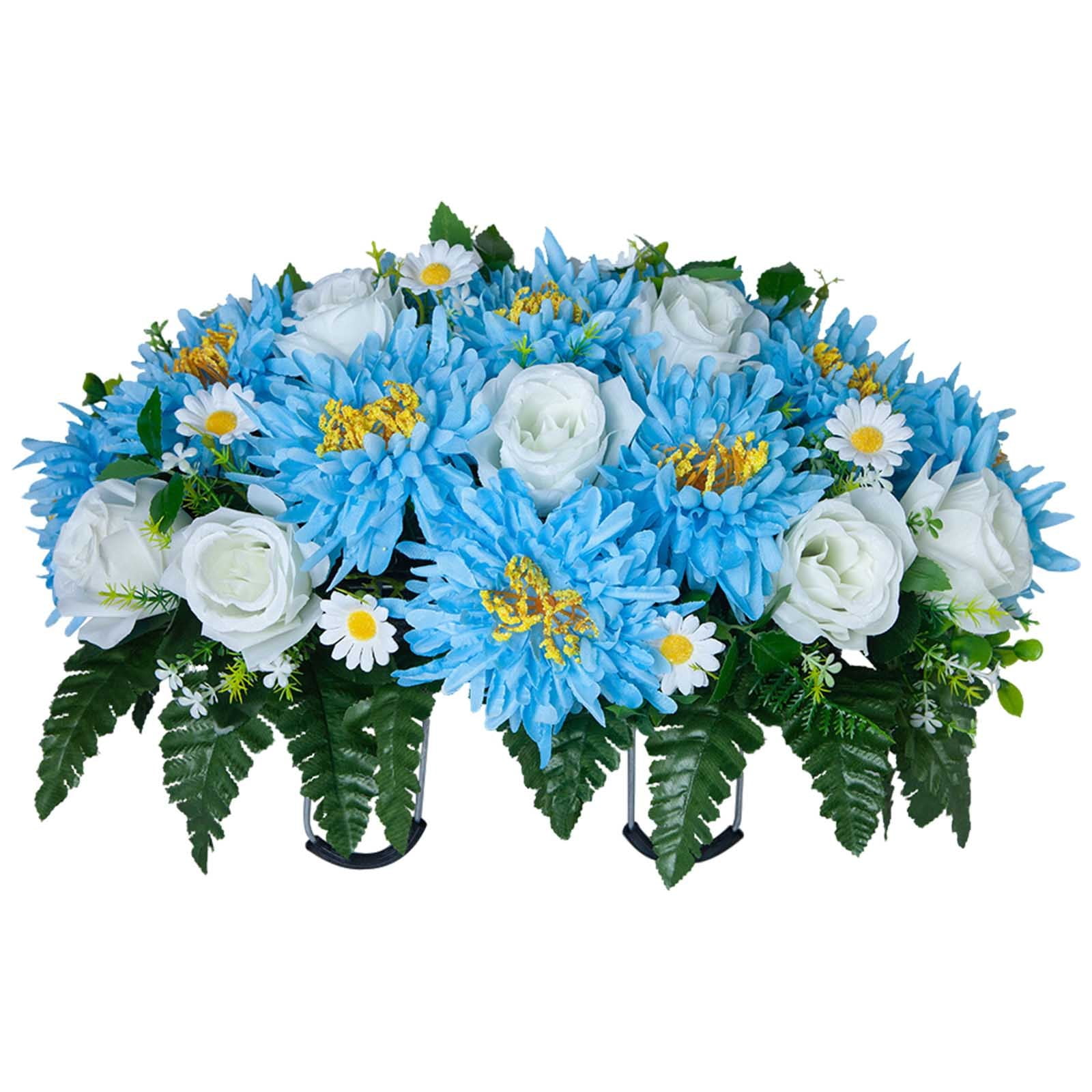 Artificial Cemetery Flower Saddles Headstones – Artificial Silk Roses ...