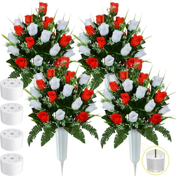Artificial Cemetery Flowers - Realistic - Outdoor Grave Decorations ...