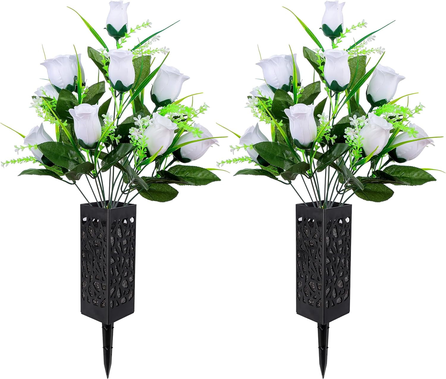 Artificial Cemetery Flowers, Grave Decoration for Headstones Lasting ...