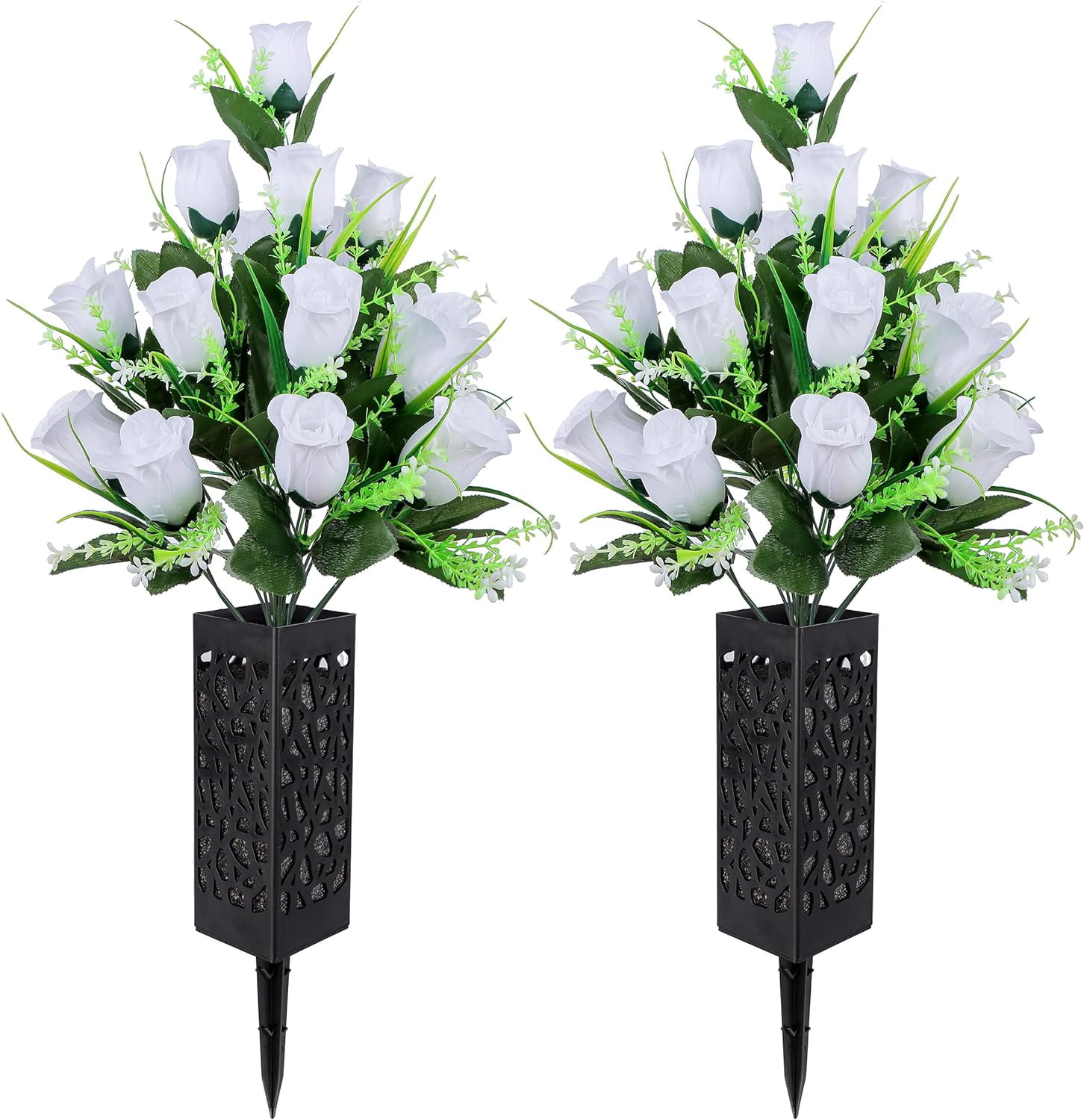 Artificial Cemetery Flowers, Grave Decoration for Headstones Lasting ...
