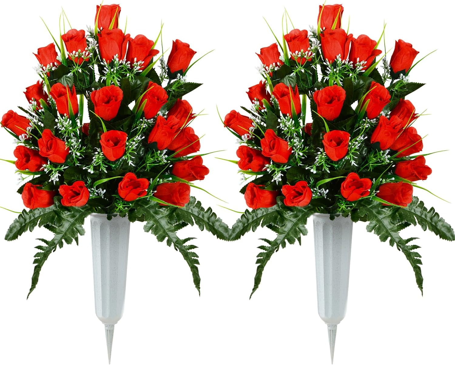 Artificial Cemetery Flowers, Grave Decorations Roses, Memorial Flowers ...