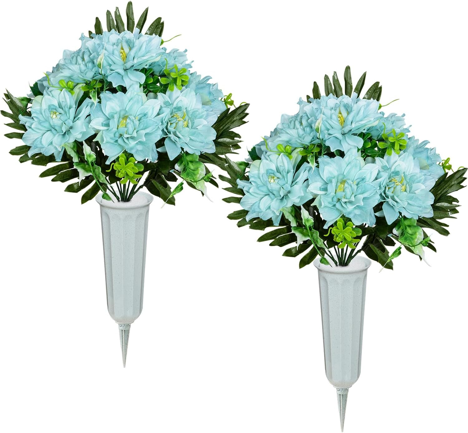 Artificial Cemetery Flowers for Grave, Set of 2 Artificial Memorial ...