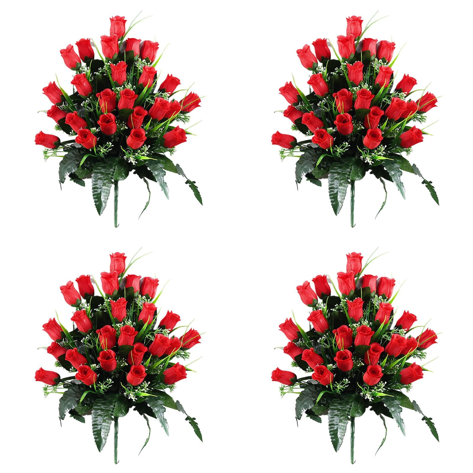 Artificial Cemetery Flowers, Memorial Bouquet Grave Decorations ...