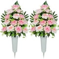 Artificial Cemetery Flowers, Memorial Rose Flowers Grave Decoration ...