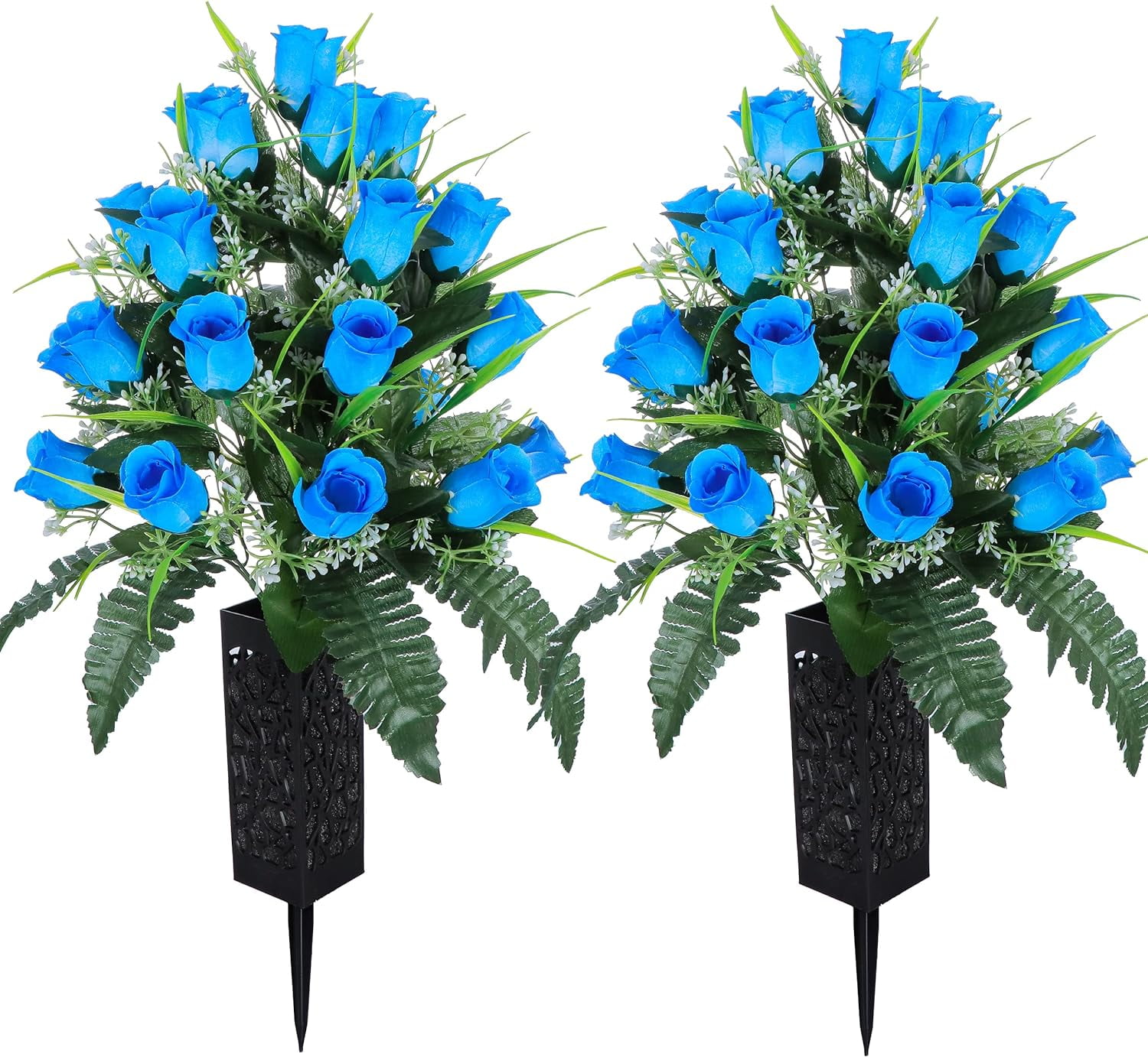 Artificial Cemetery Flowers,Outdoor Grave Decorations Roses,Beautiful ...