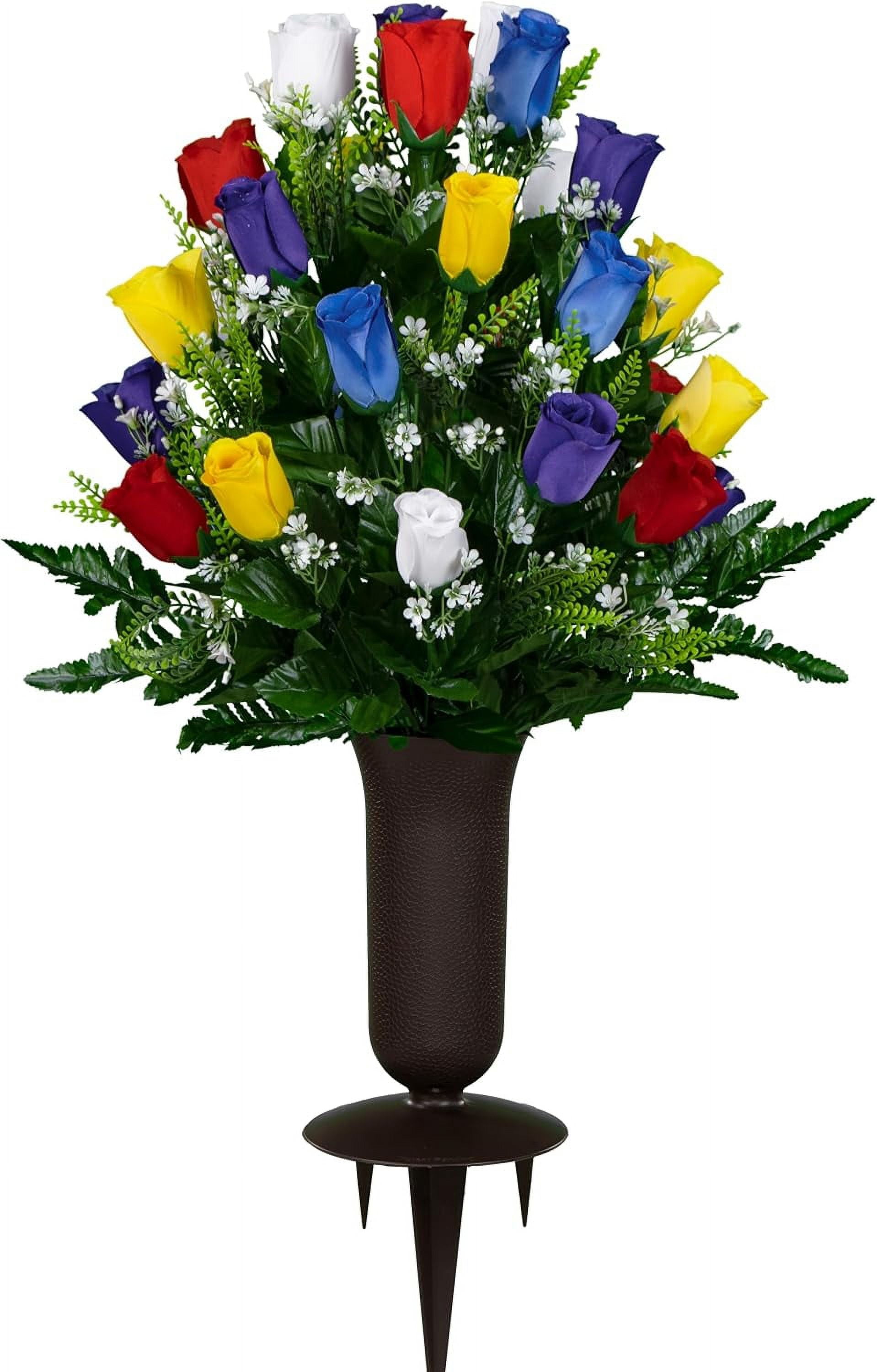 Artificial Cemetery Flowers - Realistic - Outdoor Grave Decorations ...