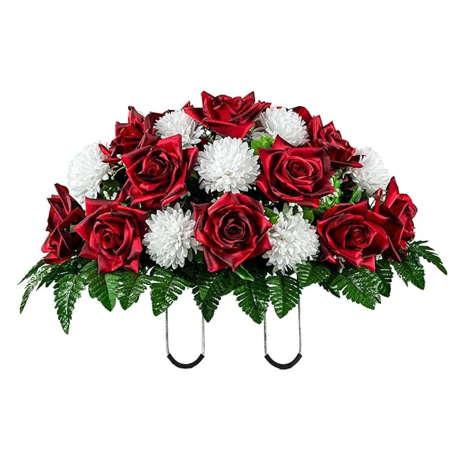 Artificial Cemetery Flowers - Realistic - Outdoor Grave Decorations ...