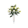 Artificial Cemetery Flowers, Simulated Rose Memorial Bouquet with ...