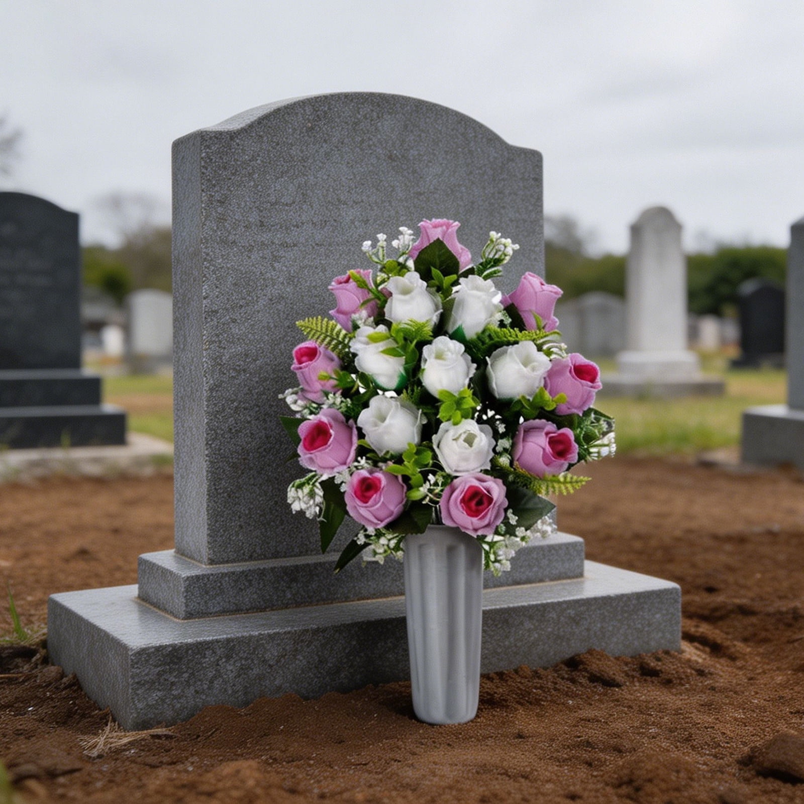 Artificial Cemetery Flowers for Grave Decorations 1 Bouquets Graveyard ...