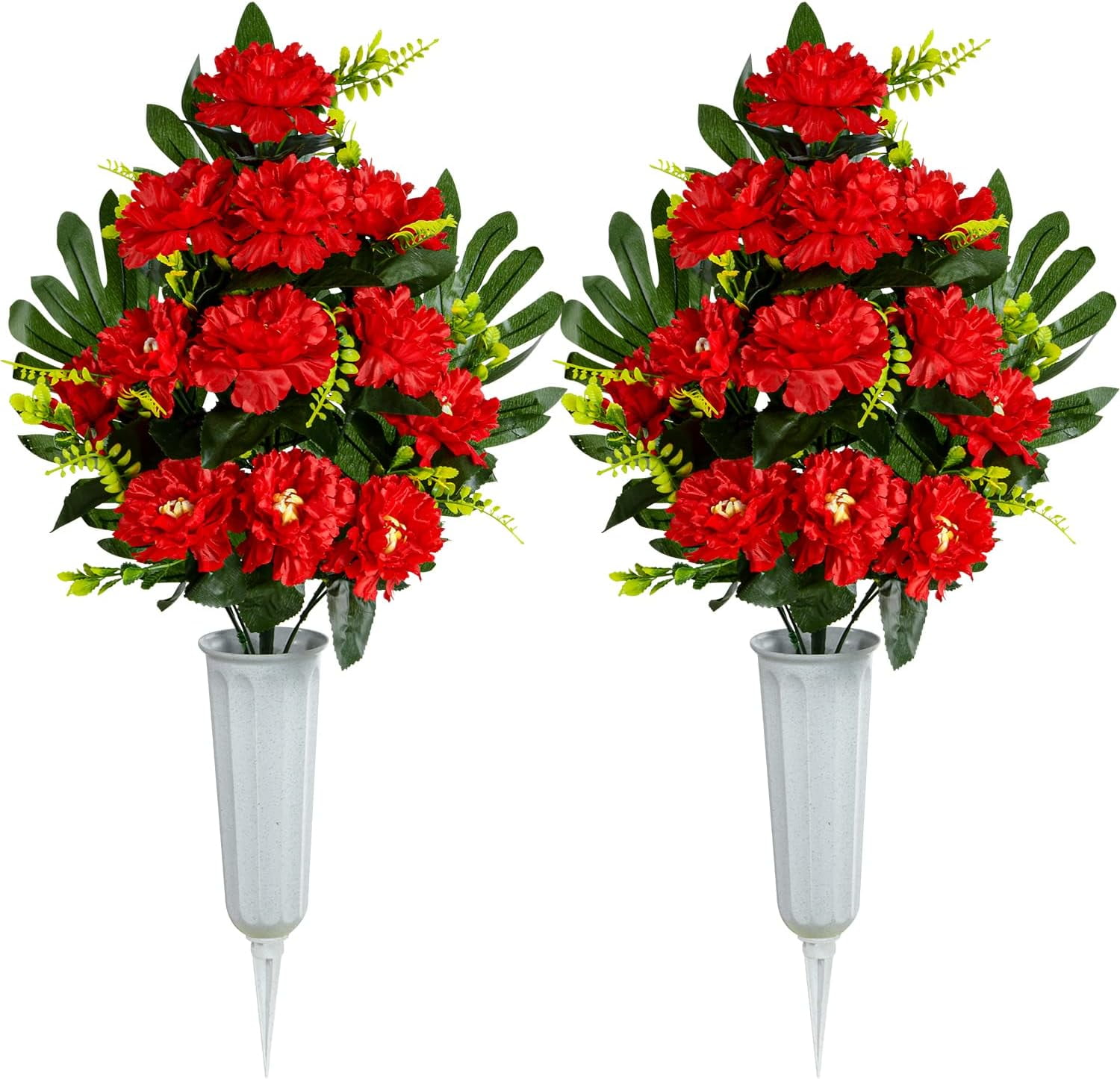 HangTanWan Artificial Cemetery Flowers, Yellow Peony Floral Bouquet ...