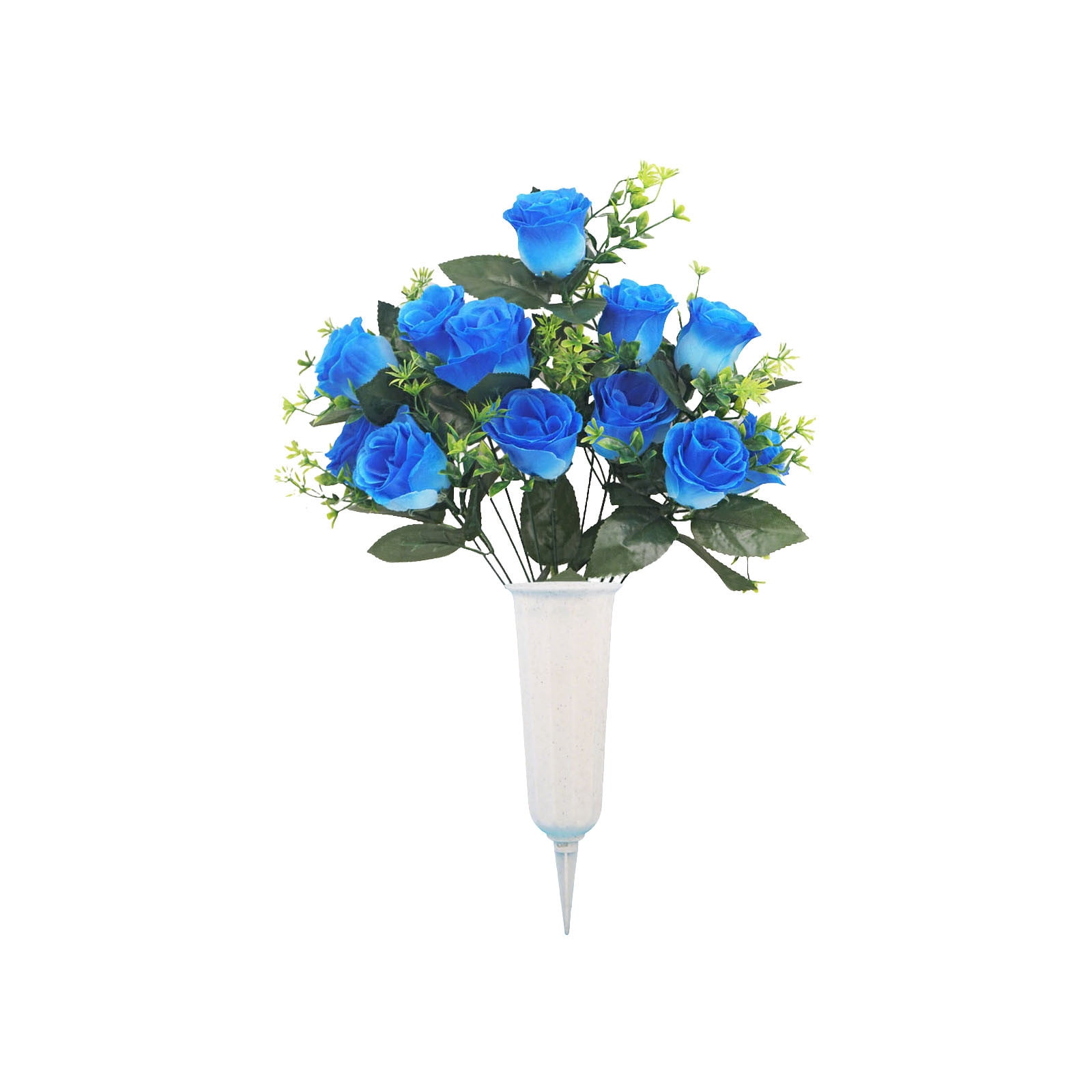 Artificial Cemetery Flowers with Long Nail Vases,Grave Memorial Flowers ...