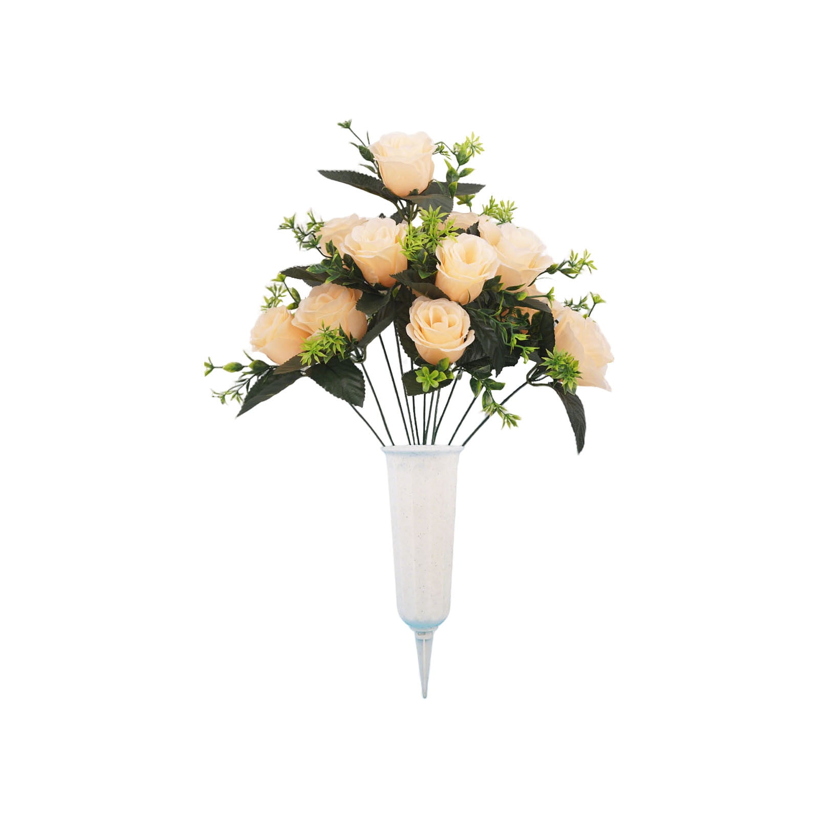 Artificial Cemetery Flowers with Long Nail Vases,Grave Memorial Flowers ...