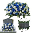 Artificial Cemetery Grave Flowers,Blue Silk Rose Memorial Flowers ...
