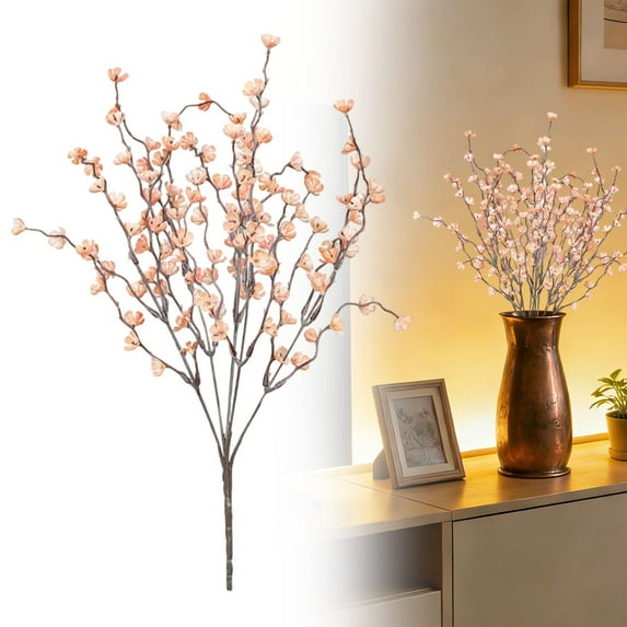 Artificial Cherry Blossom Branch, Long Stem Silk Flower, 16 in, Spring ...
