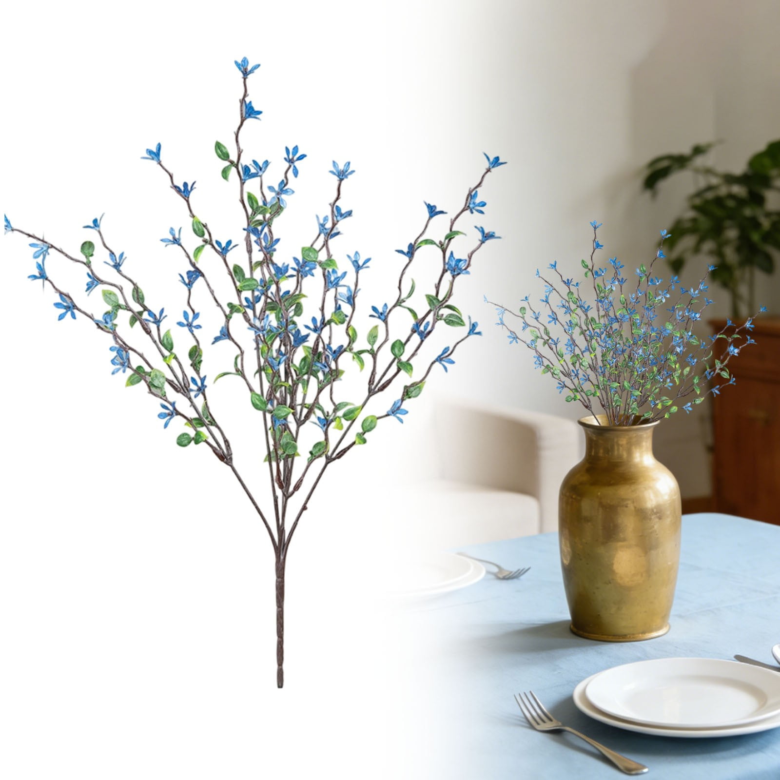 Artificial Cherry Blossom Branches 16 in, Cream White Silk Flowers for ...