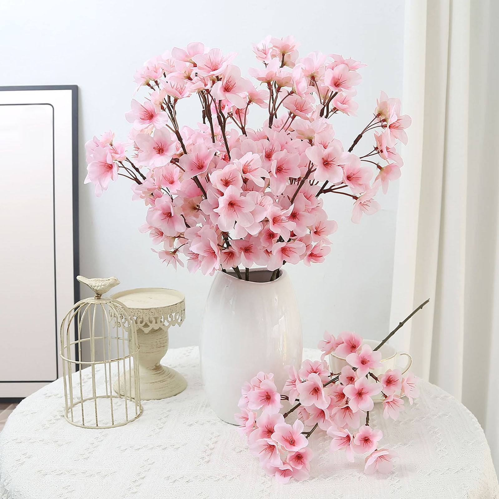Artificial Cherry Blossom Flower 18" Fake Spring summer Flowers Faux ...