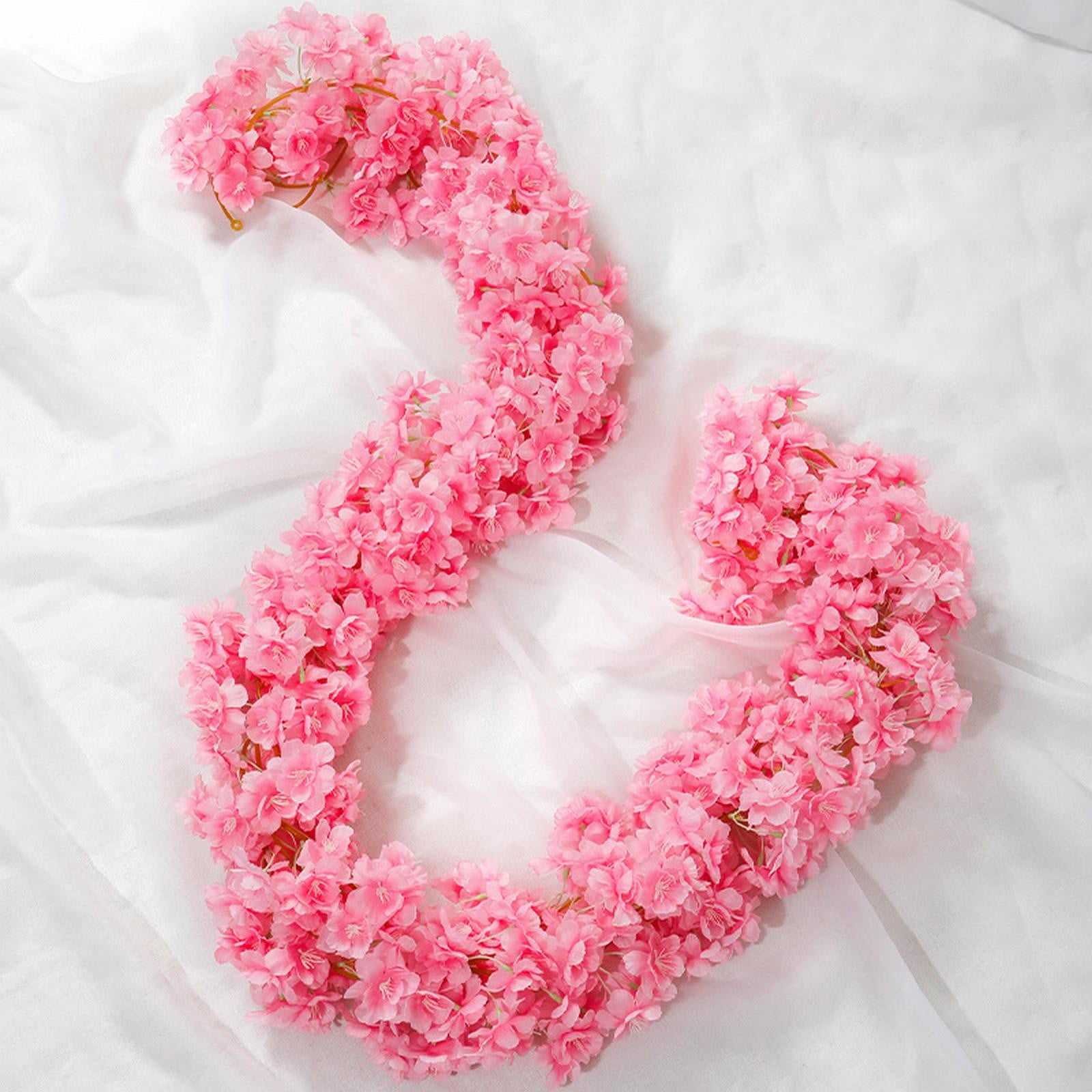 Artificial Cherry Blossom Hanging Vine 5.9Ft, Faux Cherry Garland ...