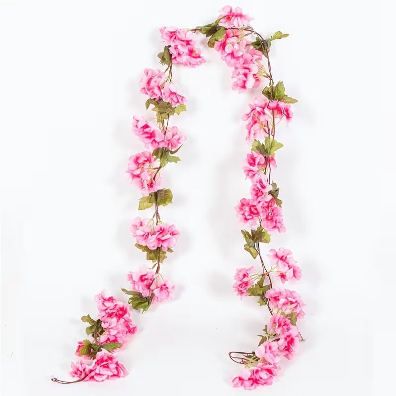 Artificial Cherry Blossom Vine - 1PC Decorative Hydrangea Flower for ...