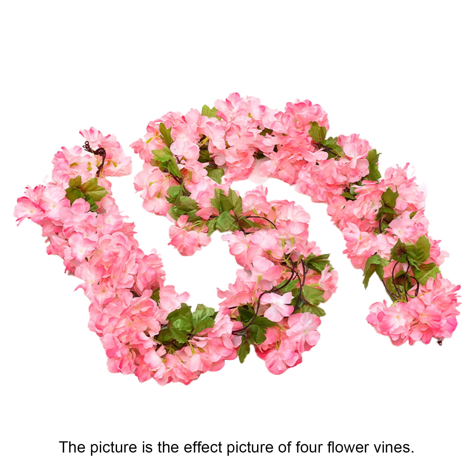 Artificial Cherry Blossom Vine Hanging Plants Faux Sakura Garland Fake ...