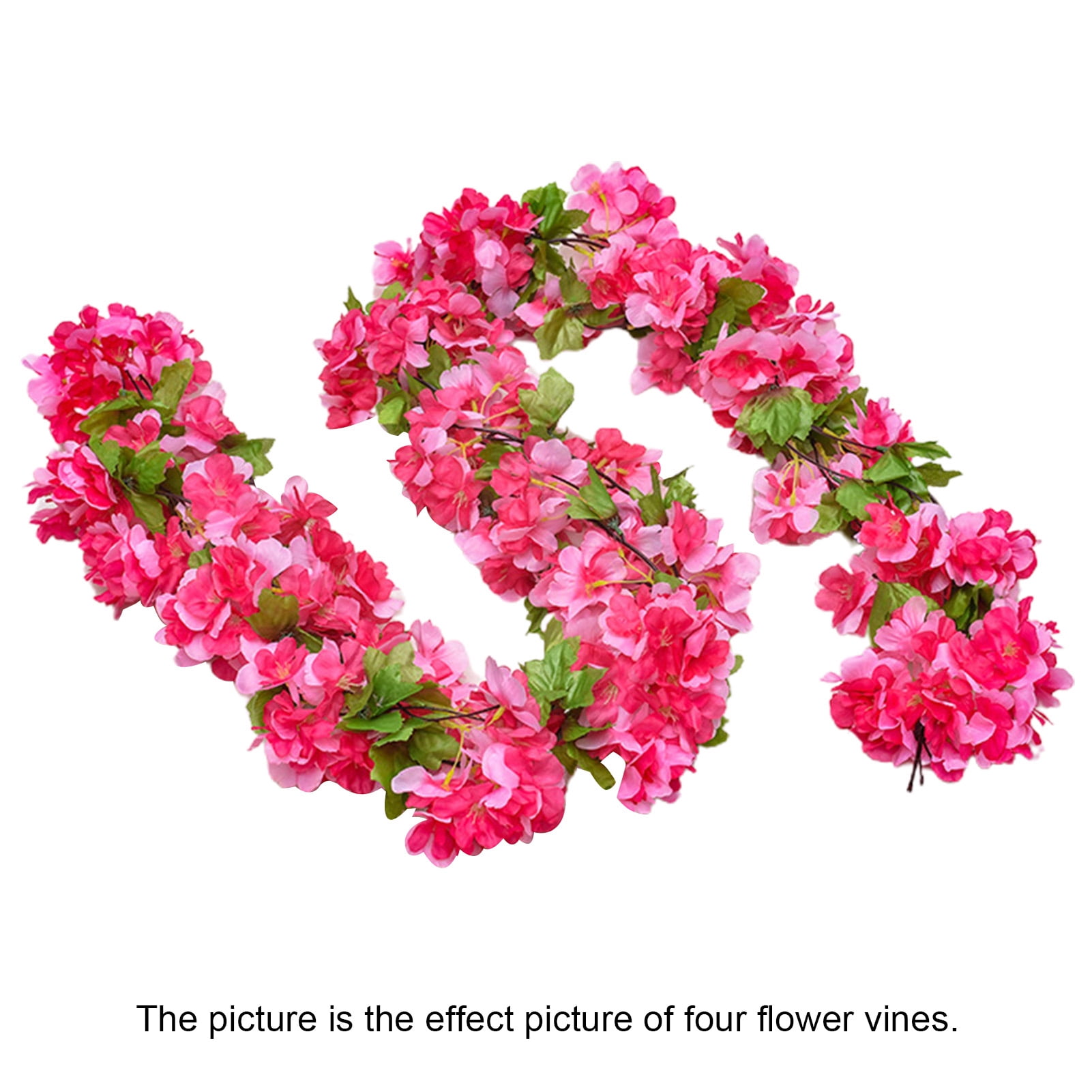 Artificial Cherry Blossom Vine Hanging Plants Faux Sakura Garland Fake ...