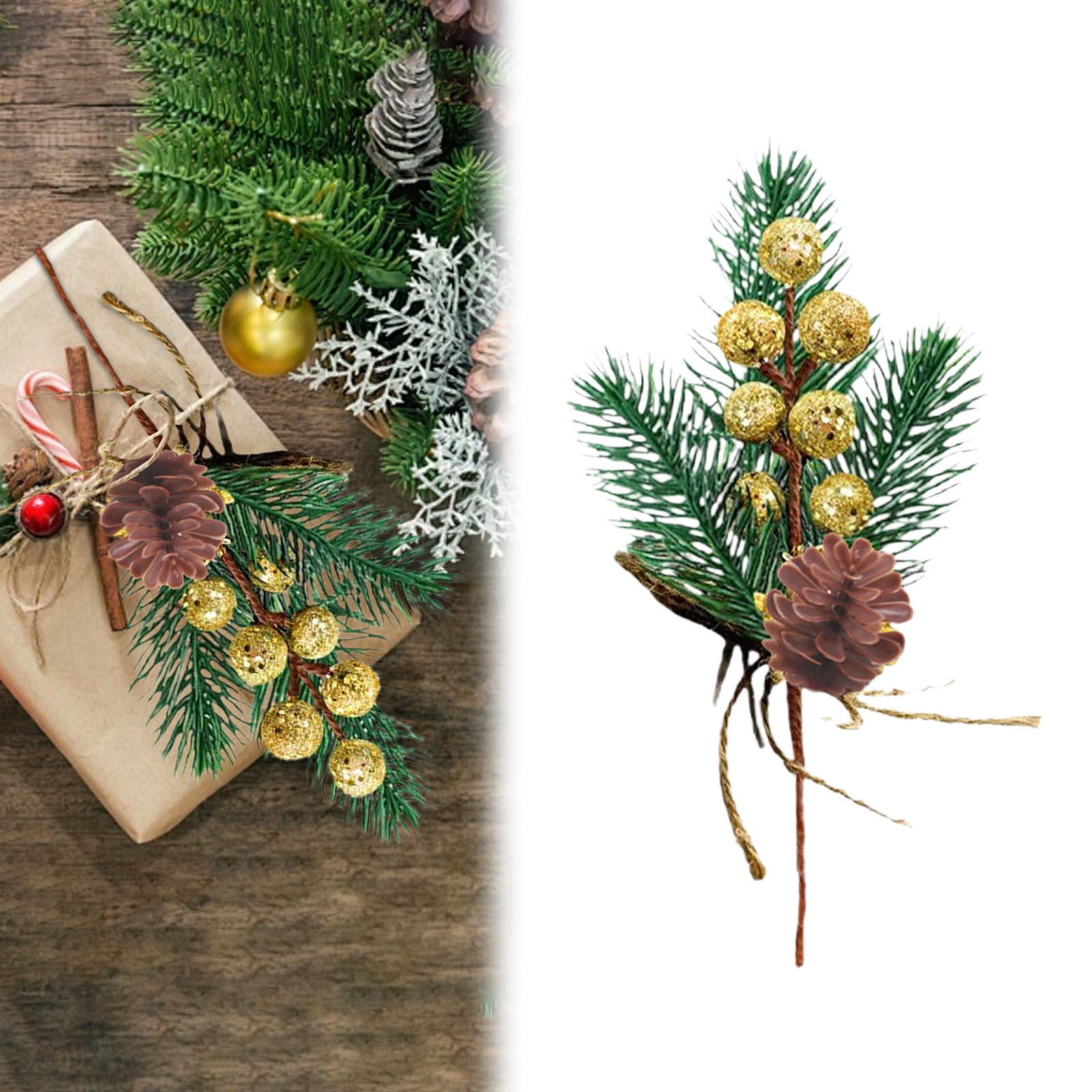 Artificial Christmas Berries Stems, Holiday Picks with Holly Leaves ...