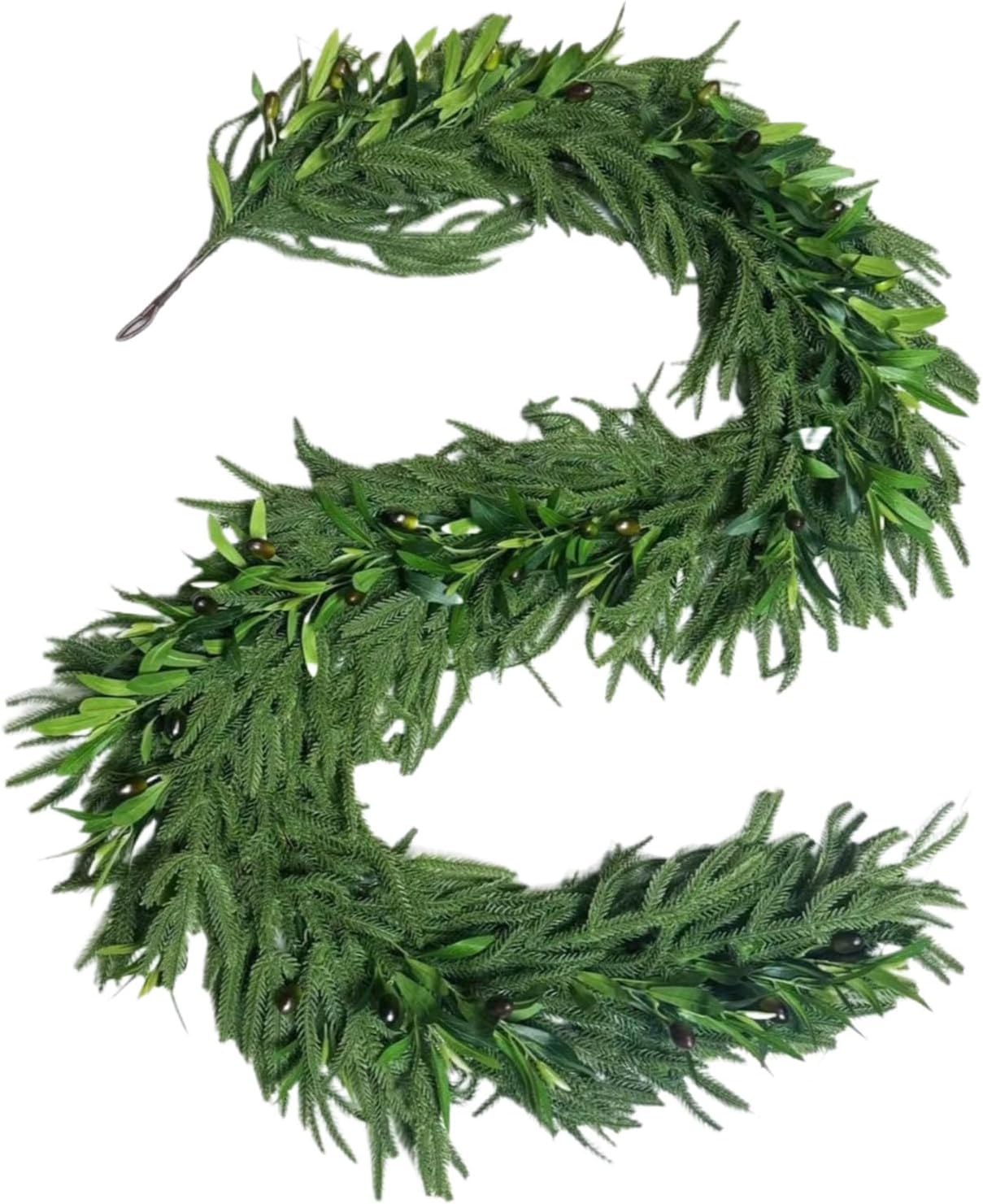 Artificial Christmas Garland - 9 Feet Greenery Olive Vine Garland Real ...