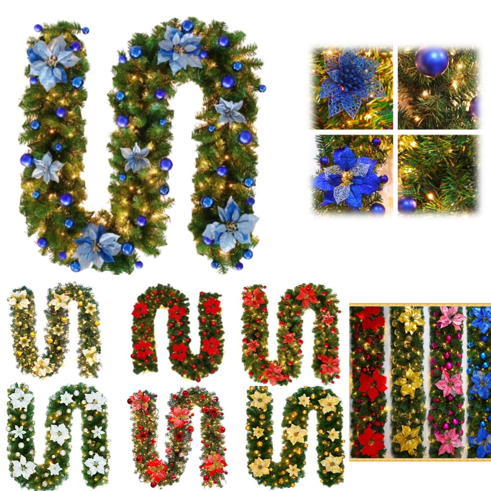 Artificial Christmas Garland with Lights - 9ft Artificial Garland with ...