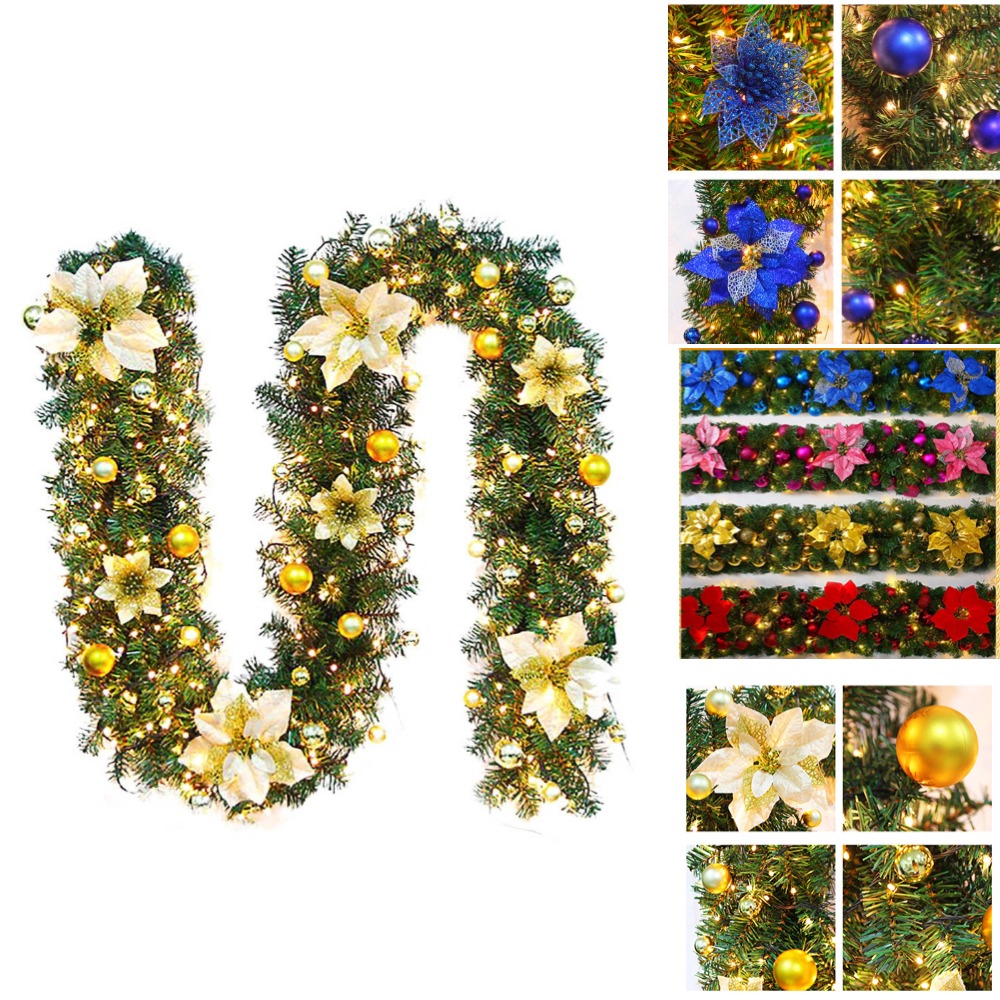 Artificial Christmas Garland with Lights - 9ft Artificial Garland with ...