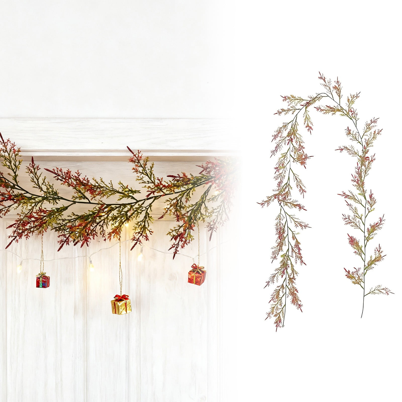 Artificial Christmas Garland Winter Greenery Decor 1.8 Meter Length For ...