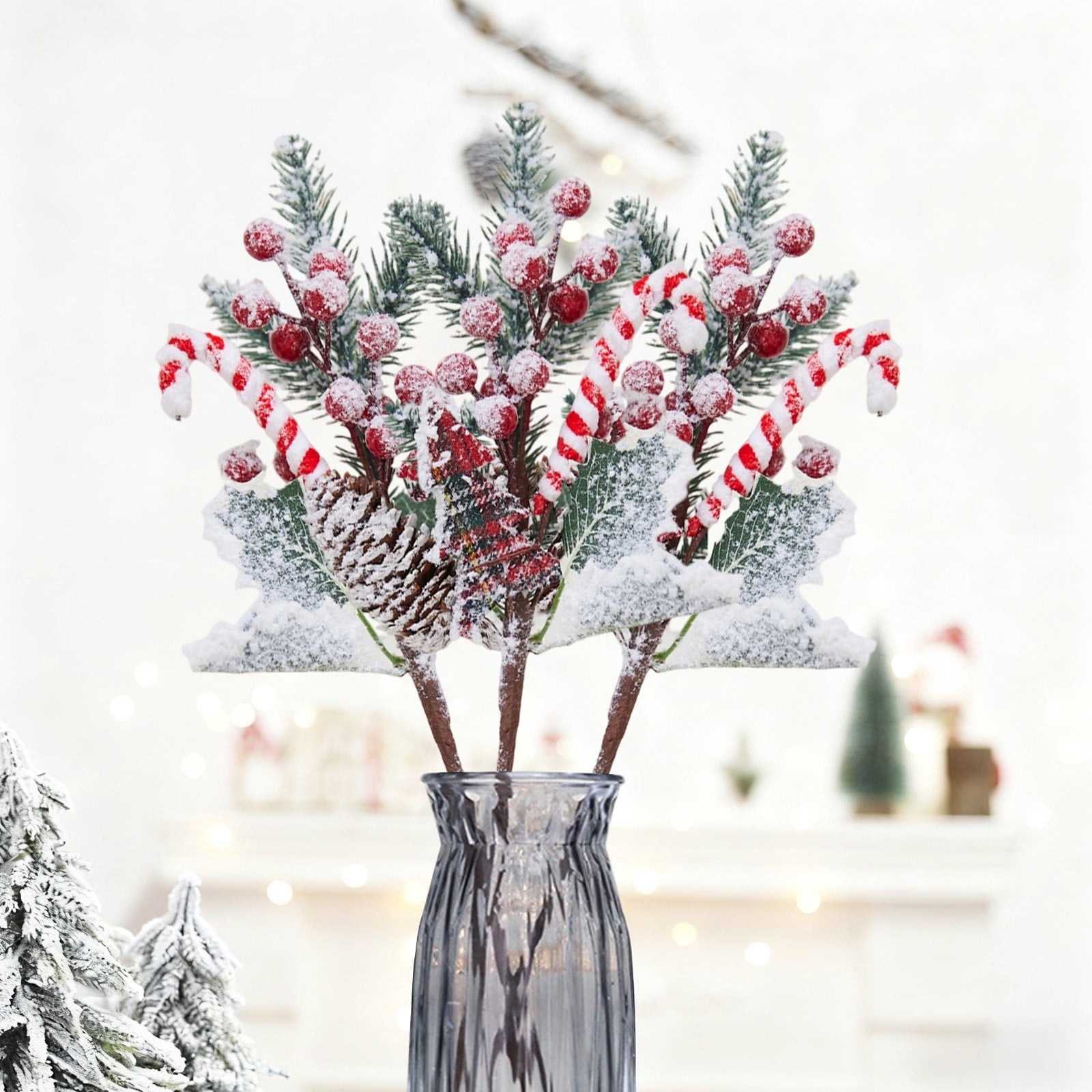 Artificial Christmas Greenery Branches, PVC Pine Cuttings for Festive ...