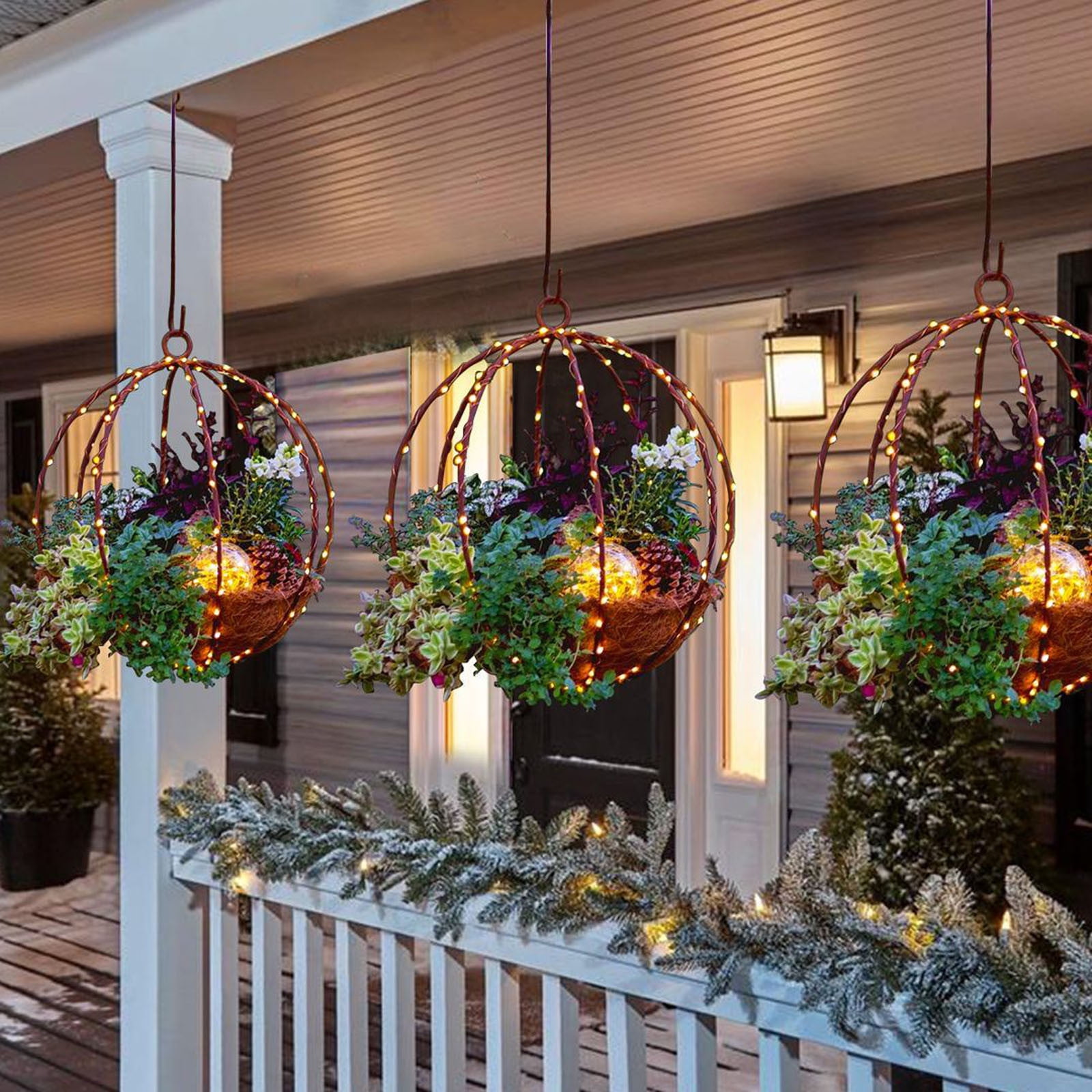 Artificial Christmas Hanging Basket, Hanging Baskets Artificial Plant ...