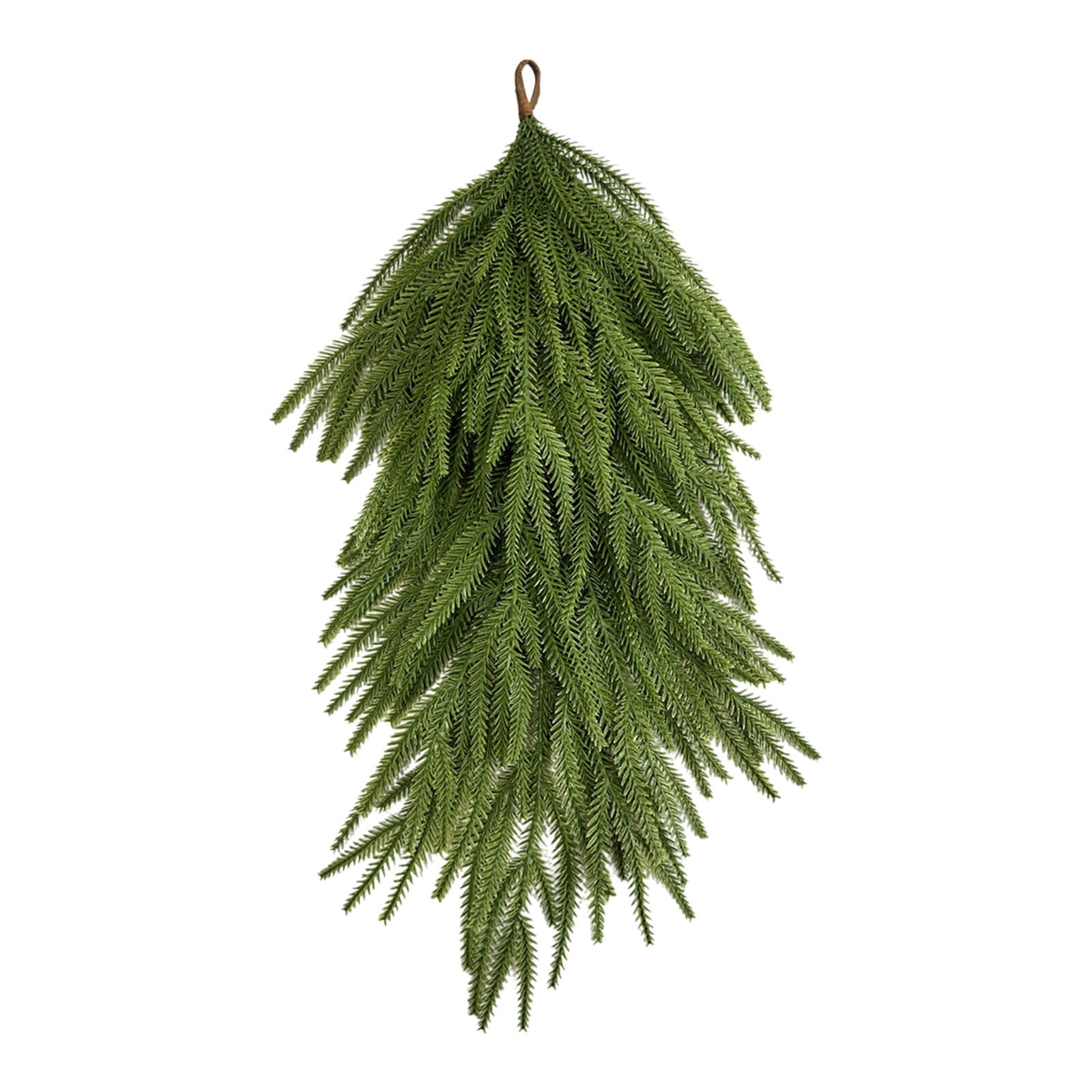 Artificial Christmas Teardrop Swag, 25" Faux Pine Needles Teardrop Door ...