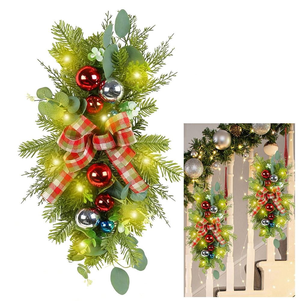 Artificial Christmas Teardrop Swag, Christmas Teardrop Swag Stair ...