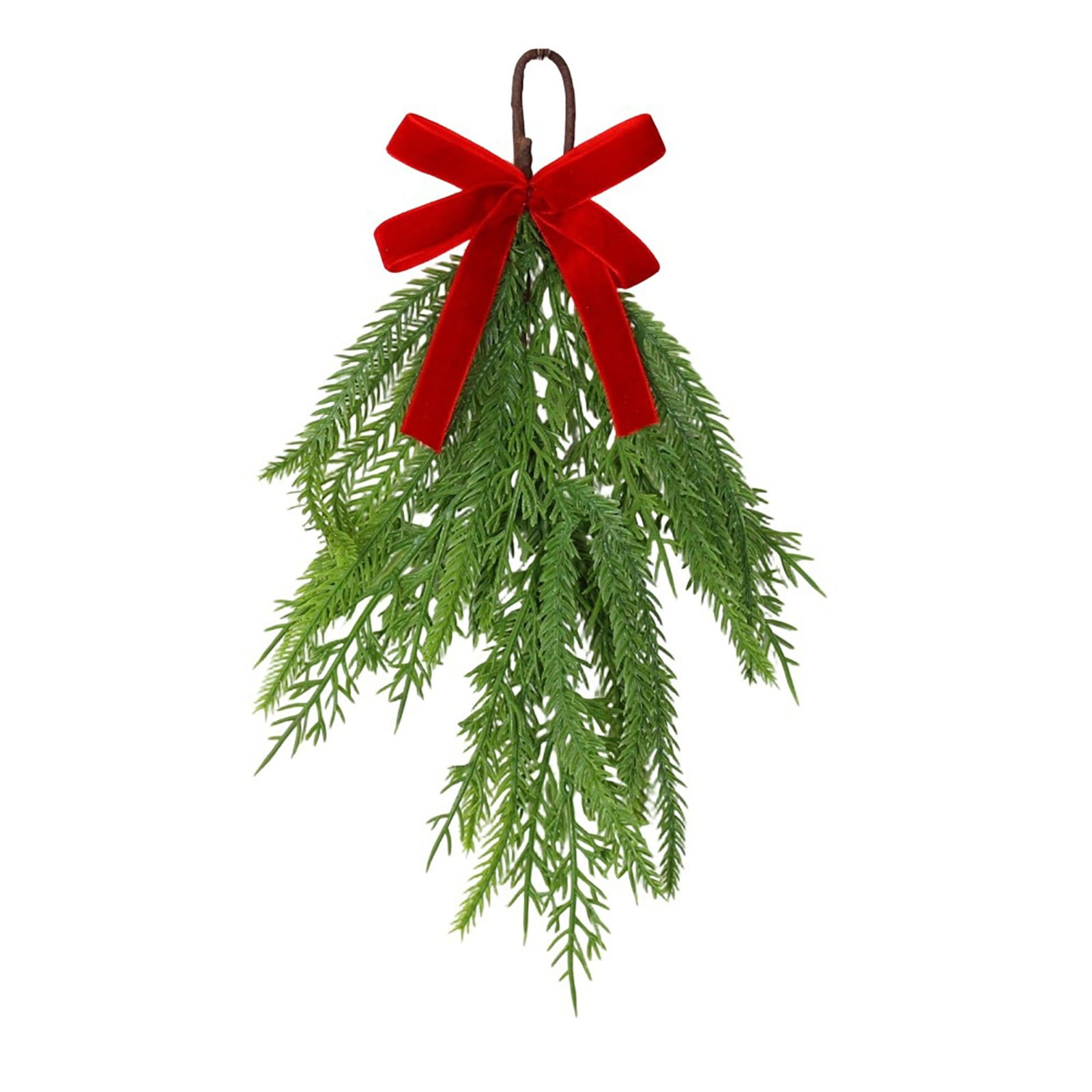 Artificial Christmas Teardrop Swag, Greenery Wreath Mini Holiday Decor ...
