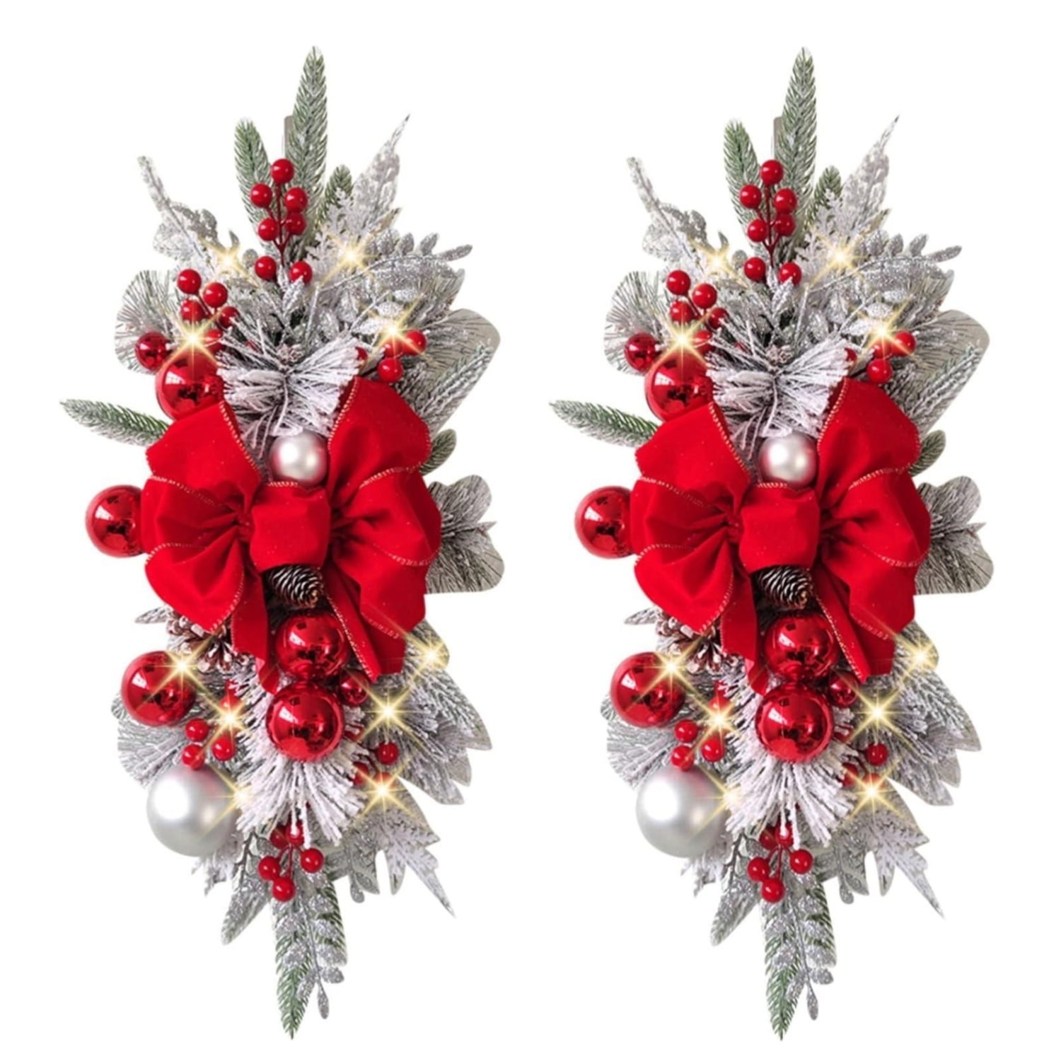 Artificial Christmas Teardrop Swags,Xmas Simulation Stairway Swag Trim,Stairs Christmas Garland ...