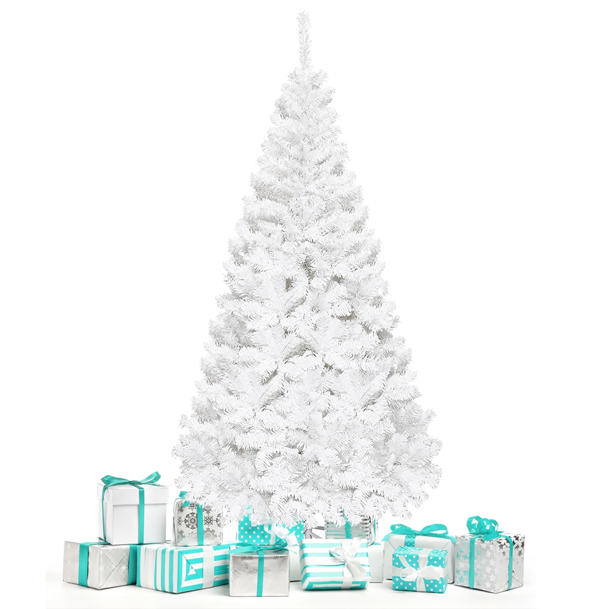 Artificial Christmas Tree White Pine Tree with Solid Metal Legs ...
