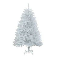 TKOOFN White Artificial PVC Christmas Holiday Bushy Pine Tree, Includes ...