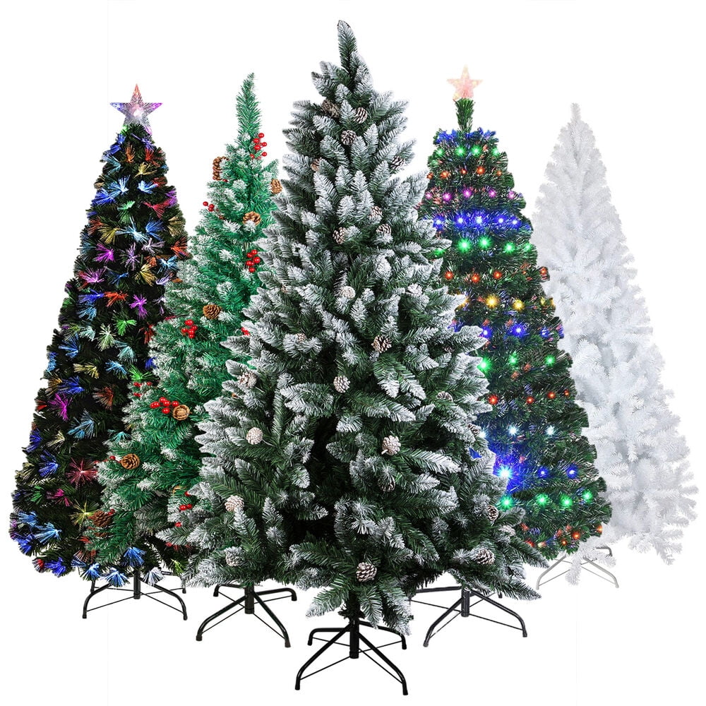 Artificial Christmas Tree with LED Lights / Fibre Optic Pre Lit /Snowy ...