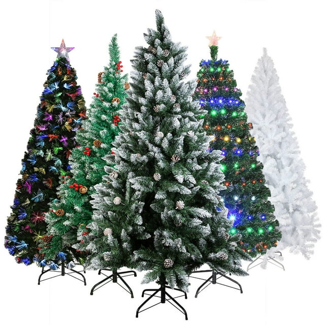Artificial Christmas Tree with LED Lights / Fibre Optic Pre Lit /Snowy ...
