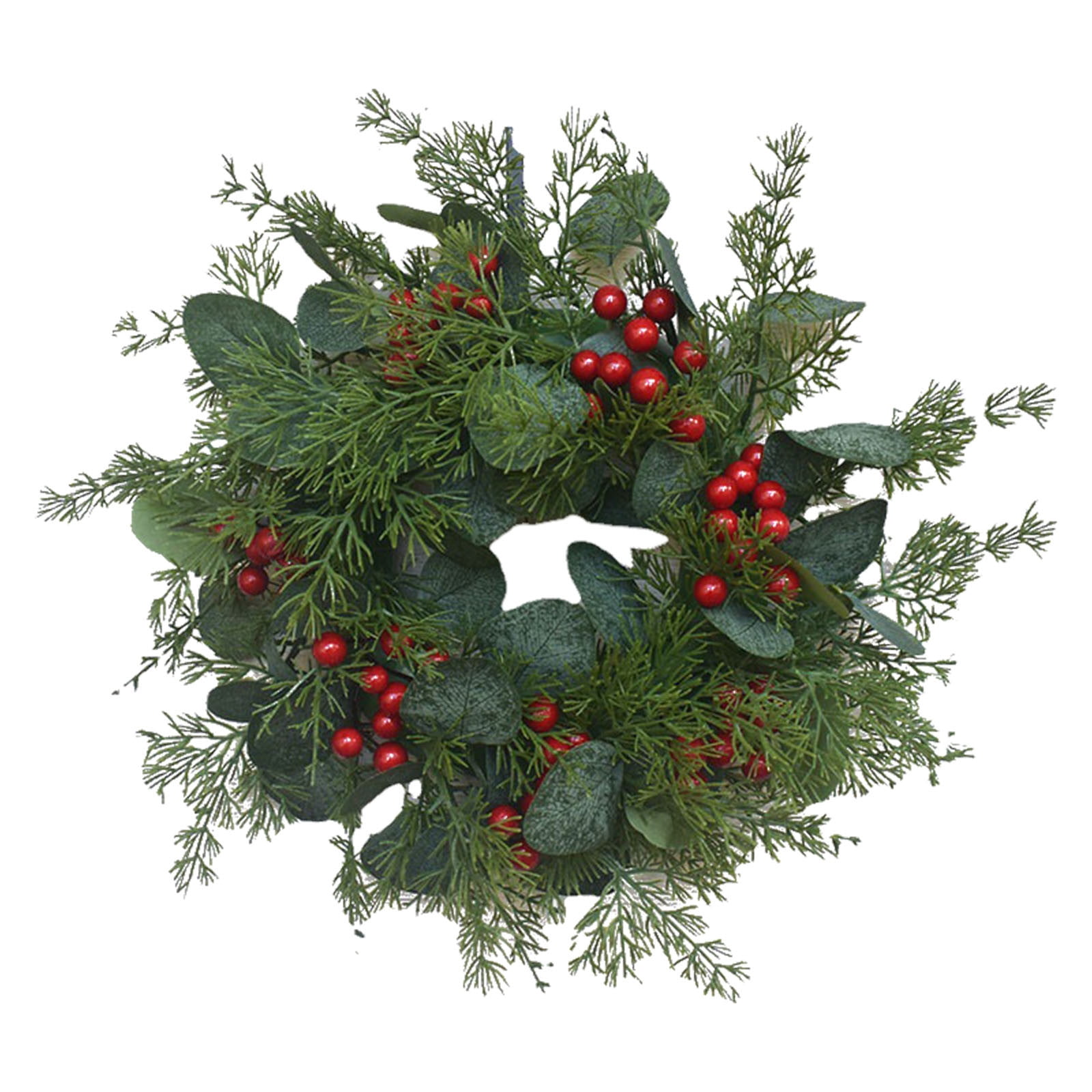 Artificial Christmas Wreath 11.81 Inch Small Winter Wreath with Red ...