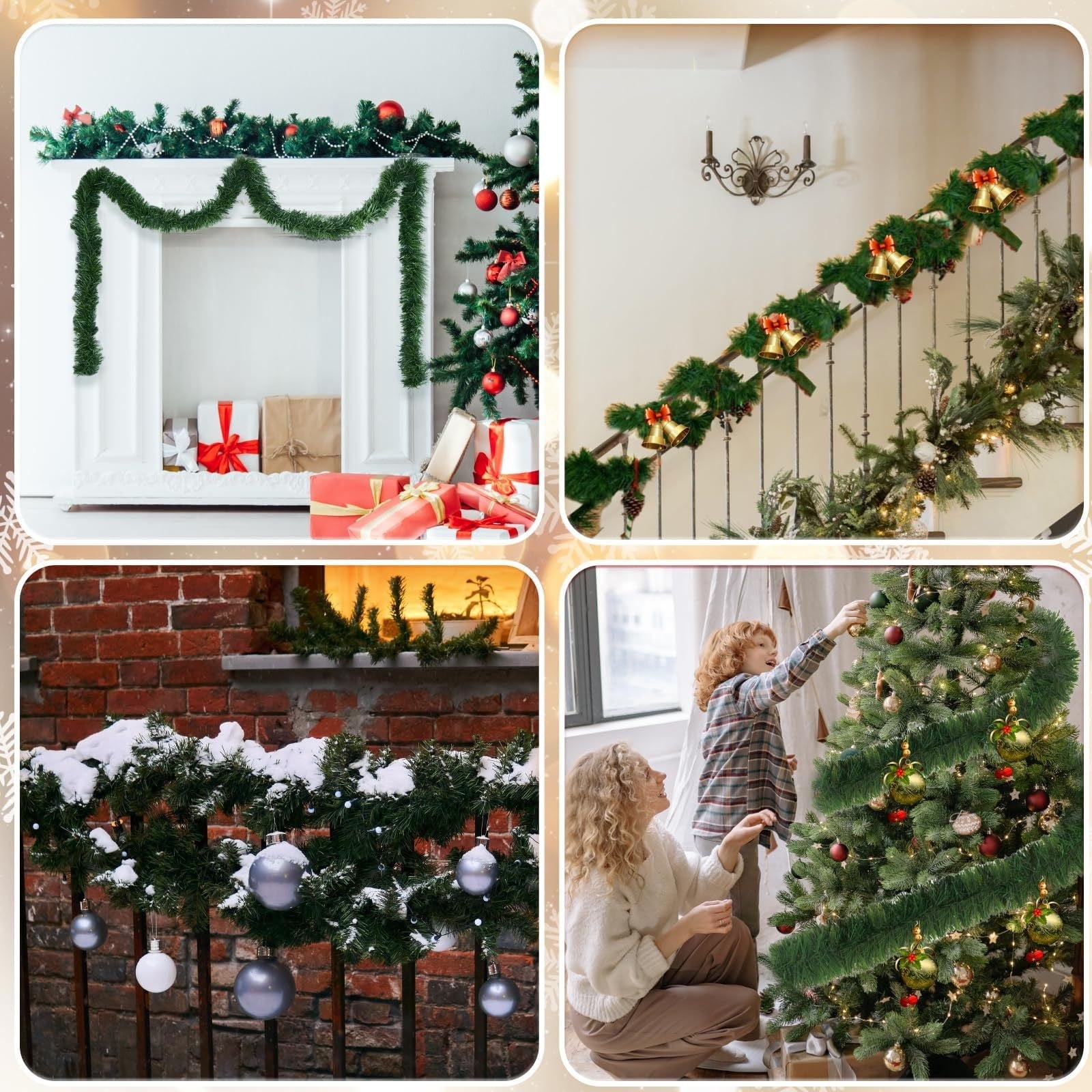 Artificial Christmas Wreath Green Rattan Garland | Pull Ribbon Design ...