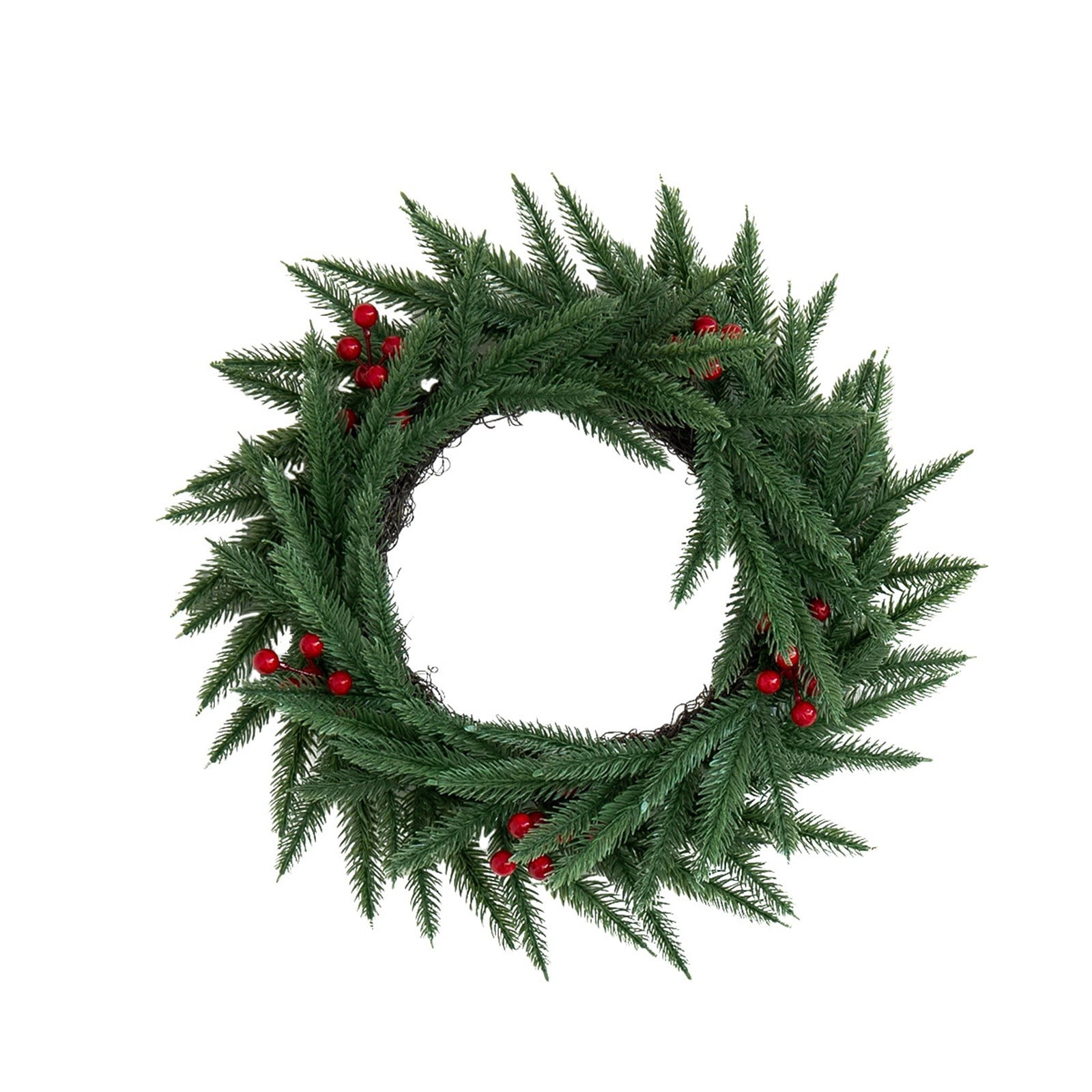 Artificial Christmas wreaths Simulated three-pronged pine needle red ...