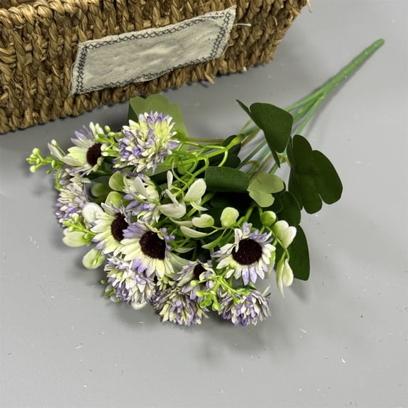 Artificial Chrysanthemum Flower Bunch 15 Heads, Realistic Silk Faux ...