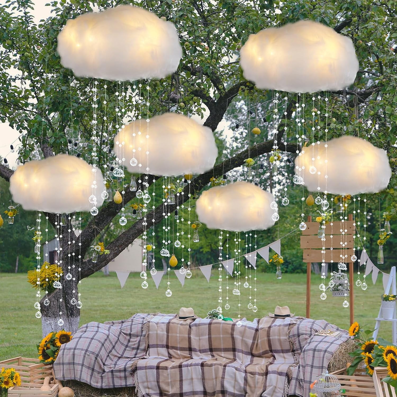 Artificial Cloud Props Imitation 3D Cotton Cloud Ceiling Light Hanging ...