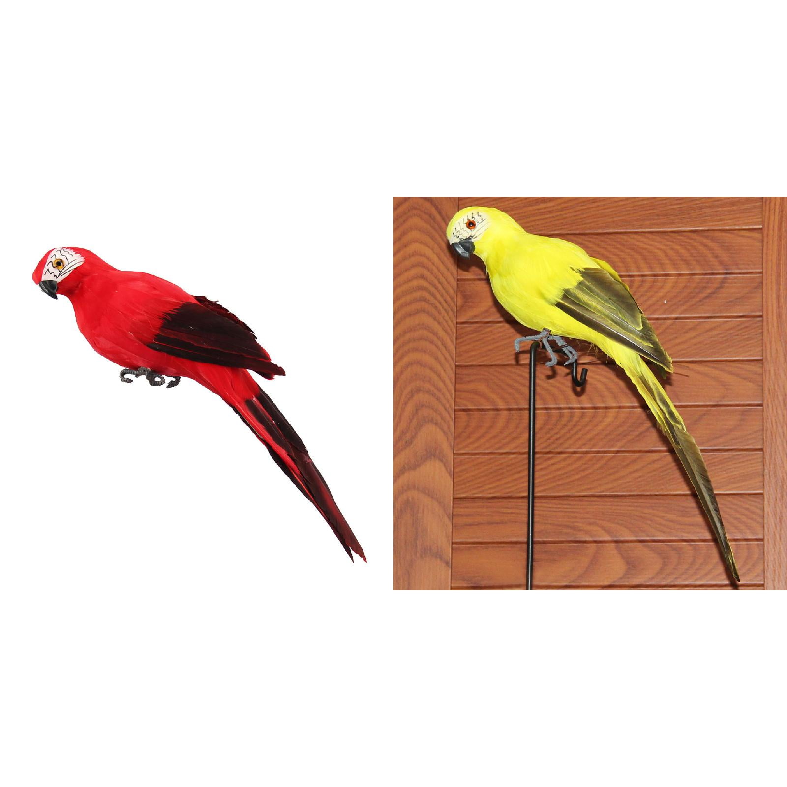 Artificial Colorful Birds Feathered Shoulder Parrot Decor Model for ...