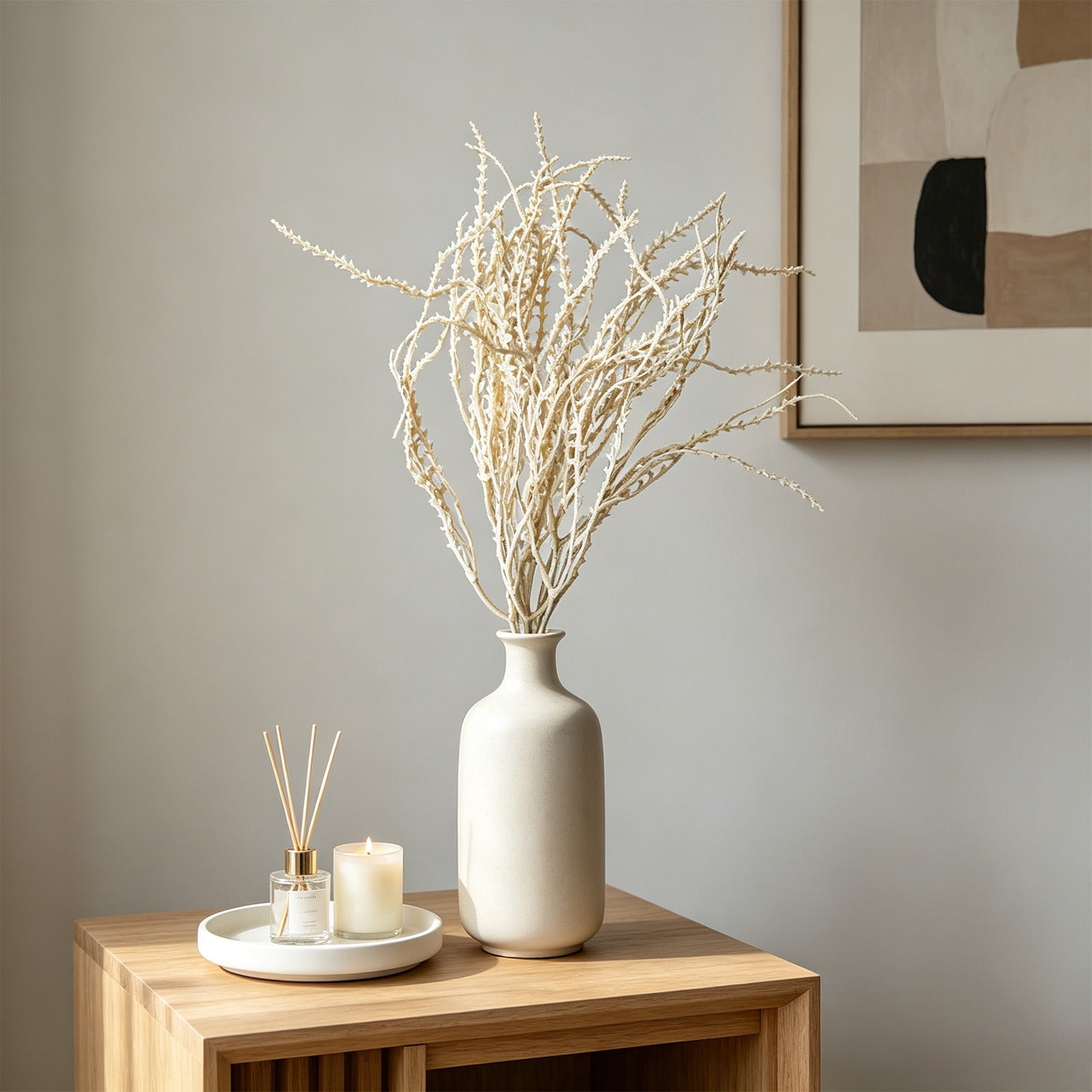 Artificial Coral Grass Bunch – Natural Look Dried Style Faux Foliage ...
