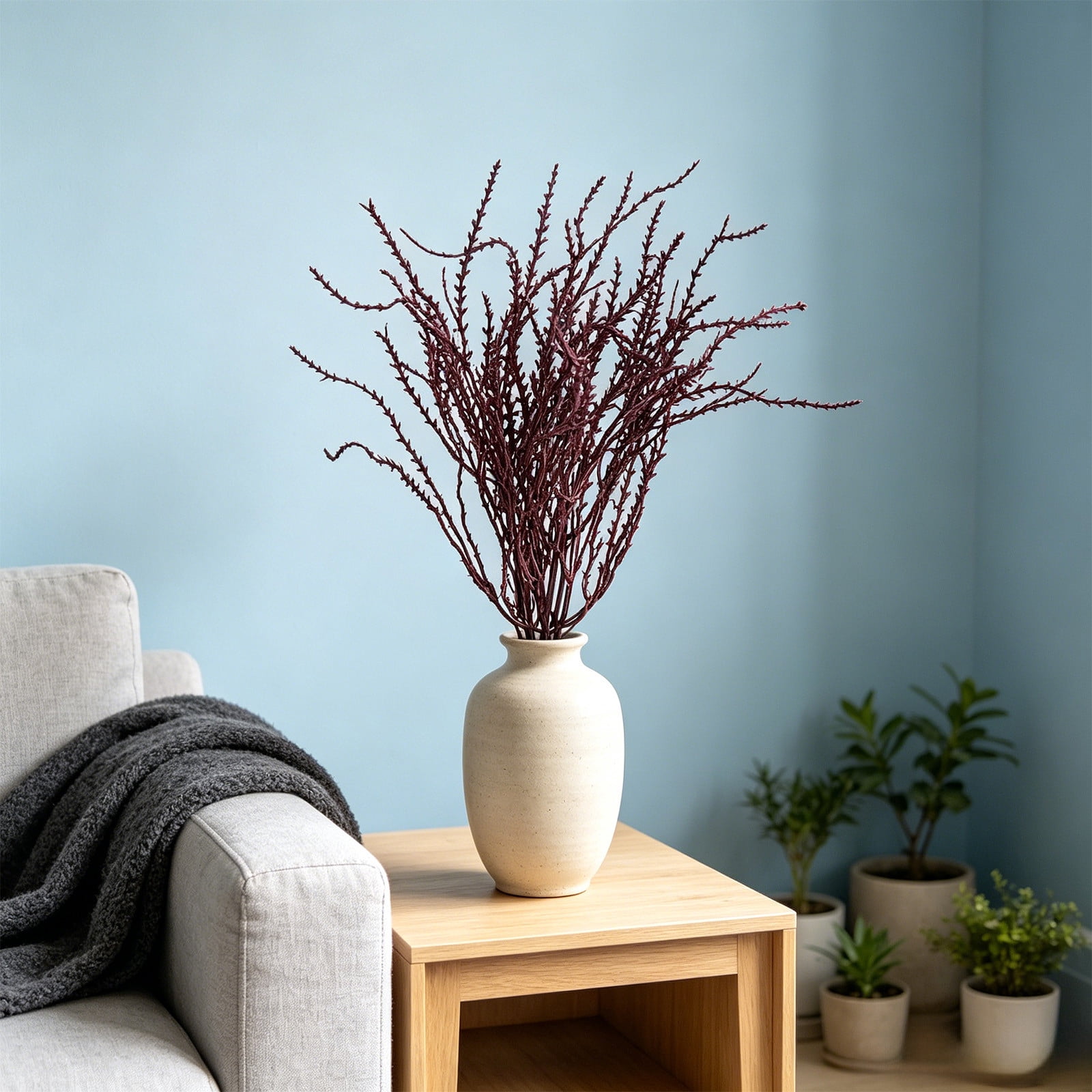 Artificial Coral Grass Bunch – Natural Look Dried Style Faux Foliage ...