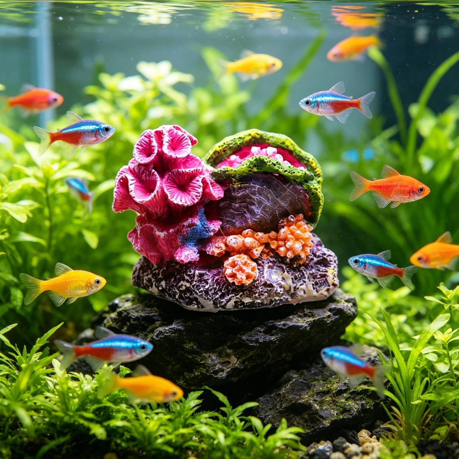 Artificial Coral Landscaping Rockery for Aquarium, Resin Hiding Place ...